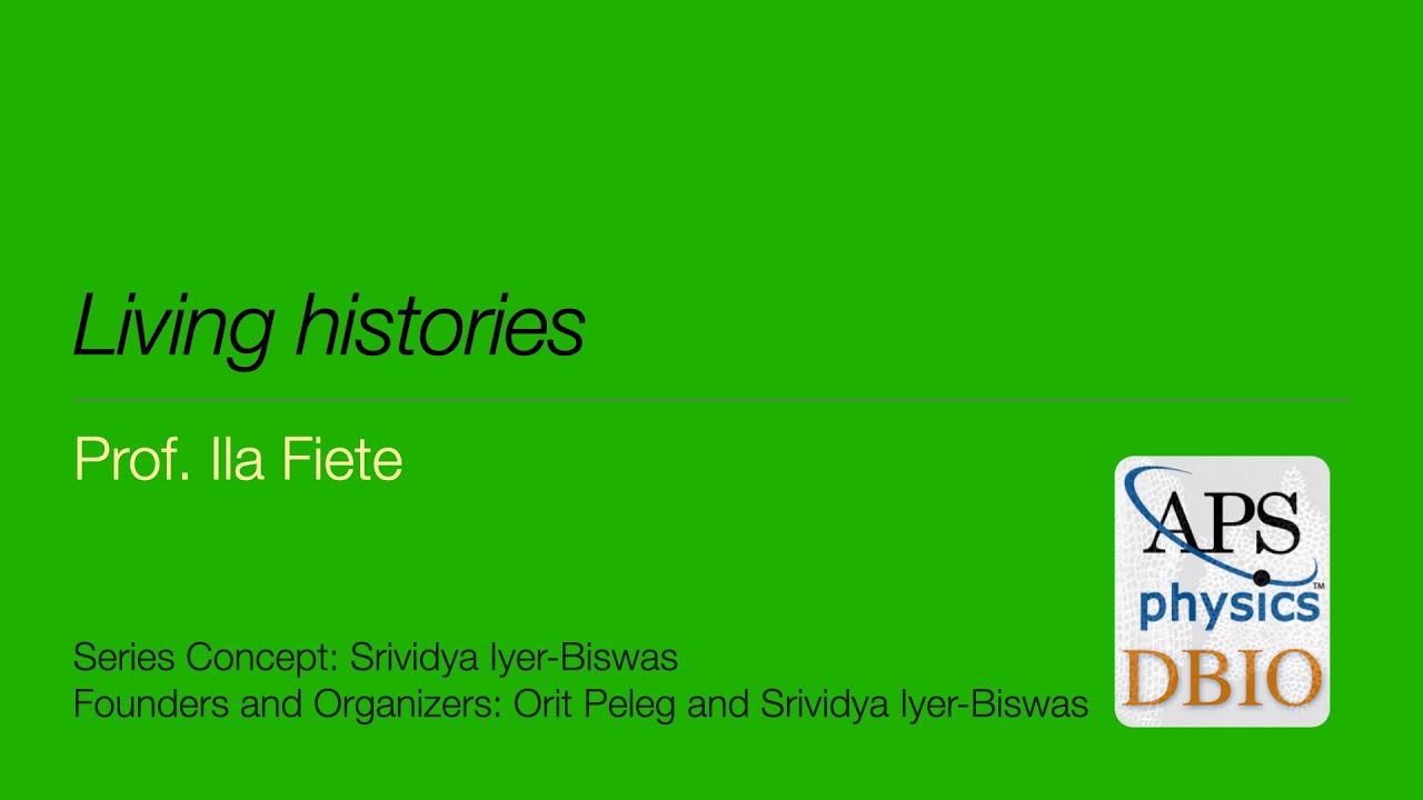 "Living Histories". Prof. Ila Fiete | #TheLivingHistoriesSeries - YouTube