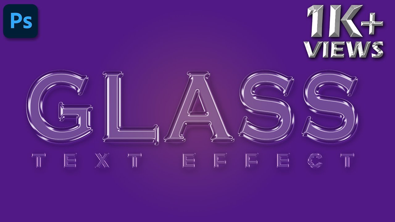 Glass Text Effect in Adobe Photoshop: Easy Tutorial #photoshop - YouTube