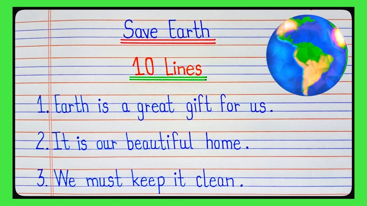10 Lines On Save Earth in English/Essay On Save Earth in English/Save ...