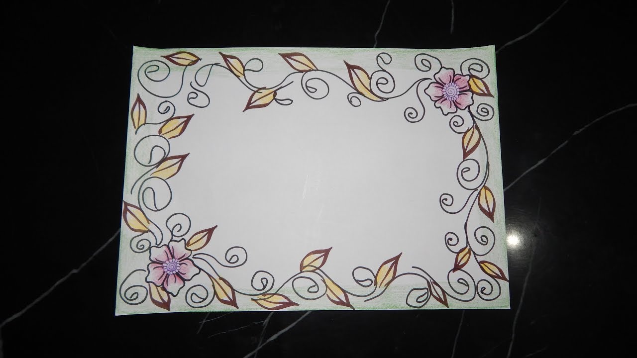 DIY || Simple, Easy & Decorative Border Design For Project File 《#236 ...