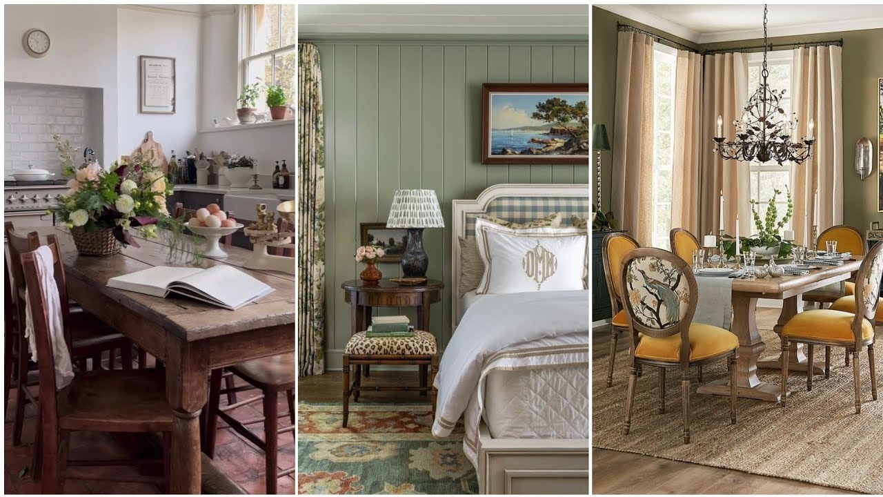 Top English country farmhouse style home decorating ideas with vintage ...