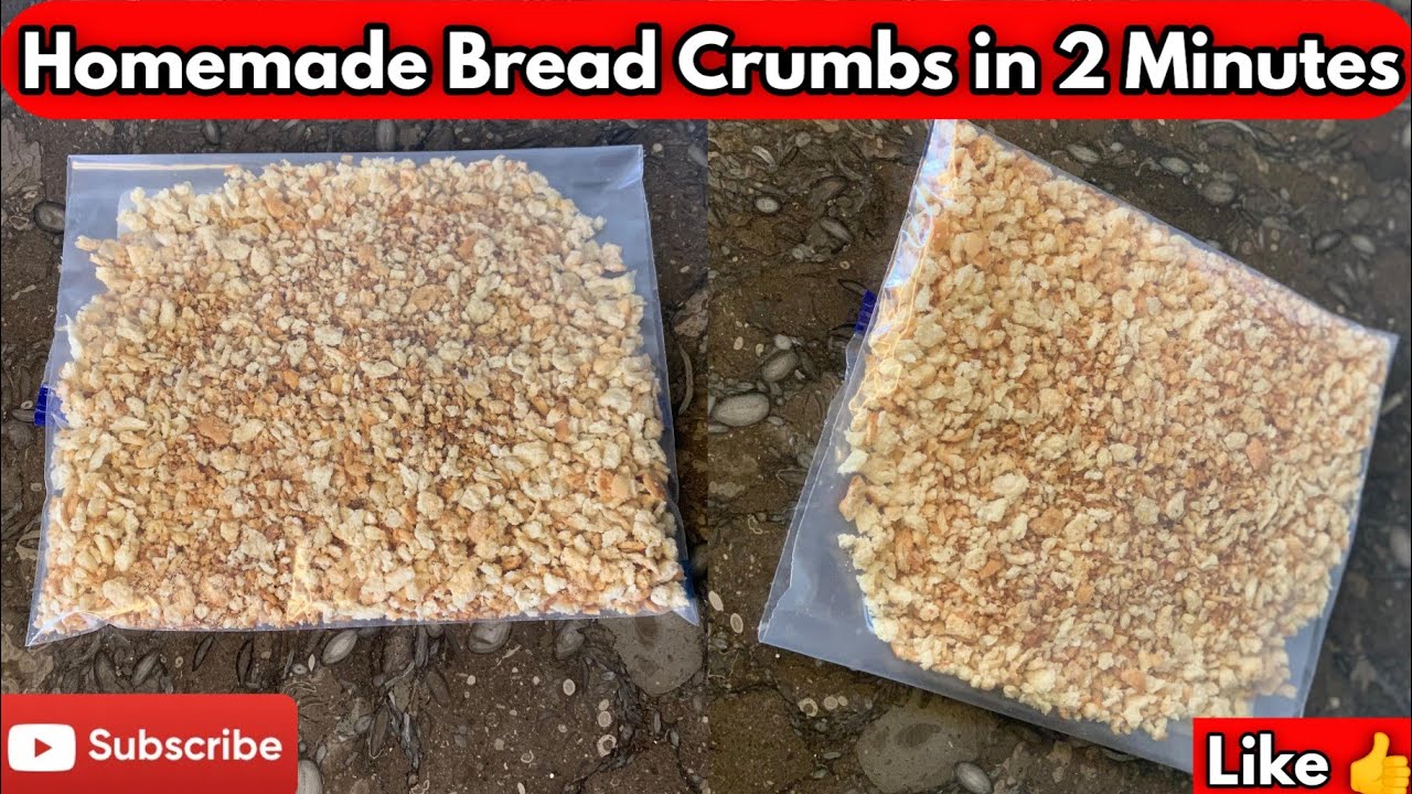 How To Make Bread Crumbs At Home||2 Minutes Recipe||Homemade Bread ...
