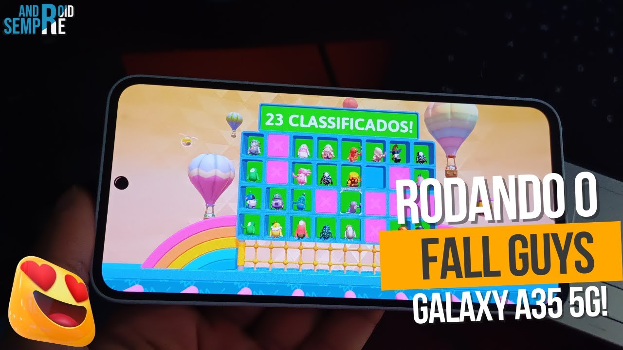 🚨SAIU PARA MOBILE! RODANDO FALL GUYS NO GALAXY A35 NO MÁXIMO - RODA ...