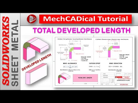 Total Developed Length (Flat Length) Calculation In SolidWorks Sheet ...