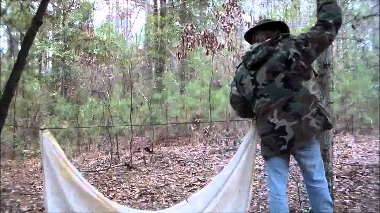 Oilcloth Poncho Lean to Shelter - YouTube