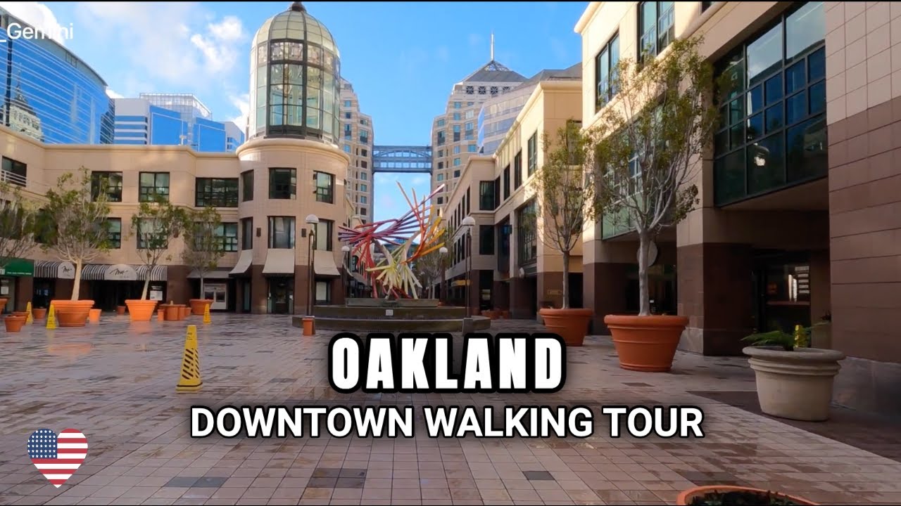 DOWNTOWN OAKLAND, CALIFORNIA - Walking Tour [4K 60FPS] CITY SOUNDS ...