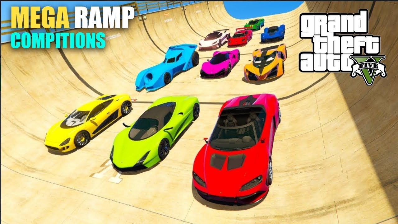 Michael, Franklin, Trevor Mega Ramp Competition | GtaV Gameplay - YouTube
