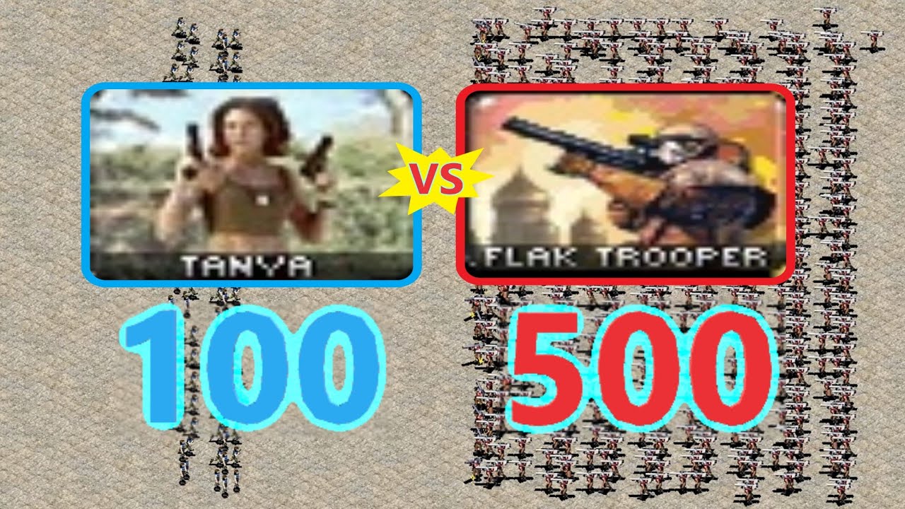 Tanya vs Flak Troopers - Same Cost - Red Alert 2 - YouTube