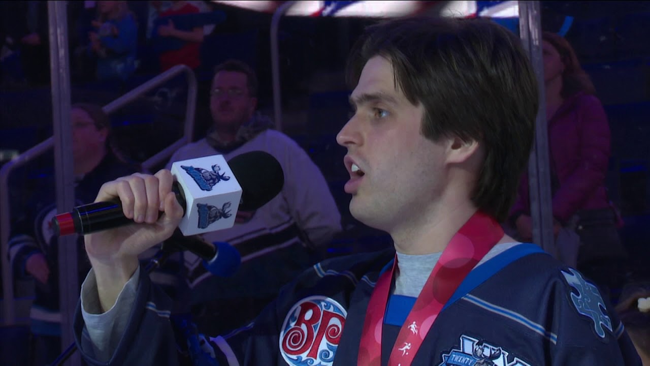 Alec Baldwin National Anthem Star Spangled Banner Manitoba Moose Game ...