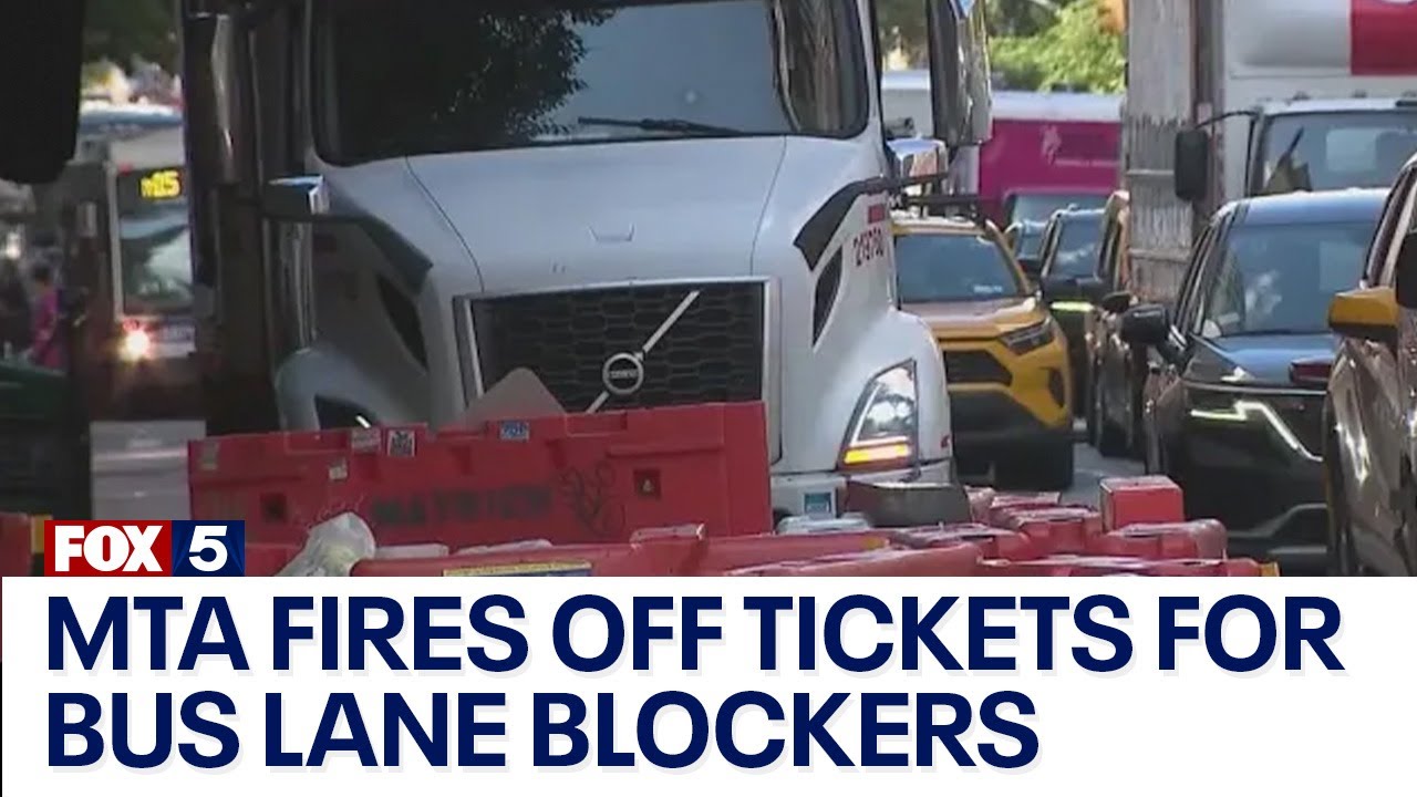 MTA begins issuing tickets for bus lane blockers - YouTube