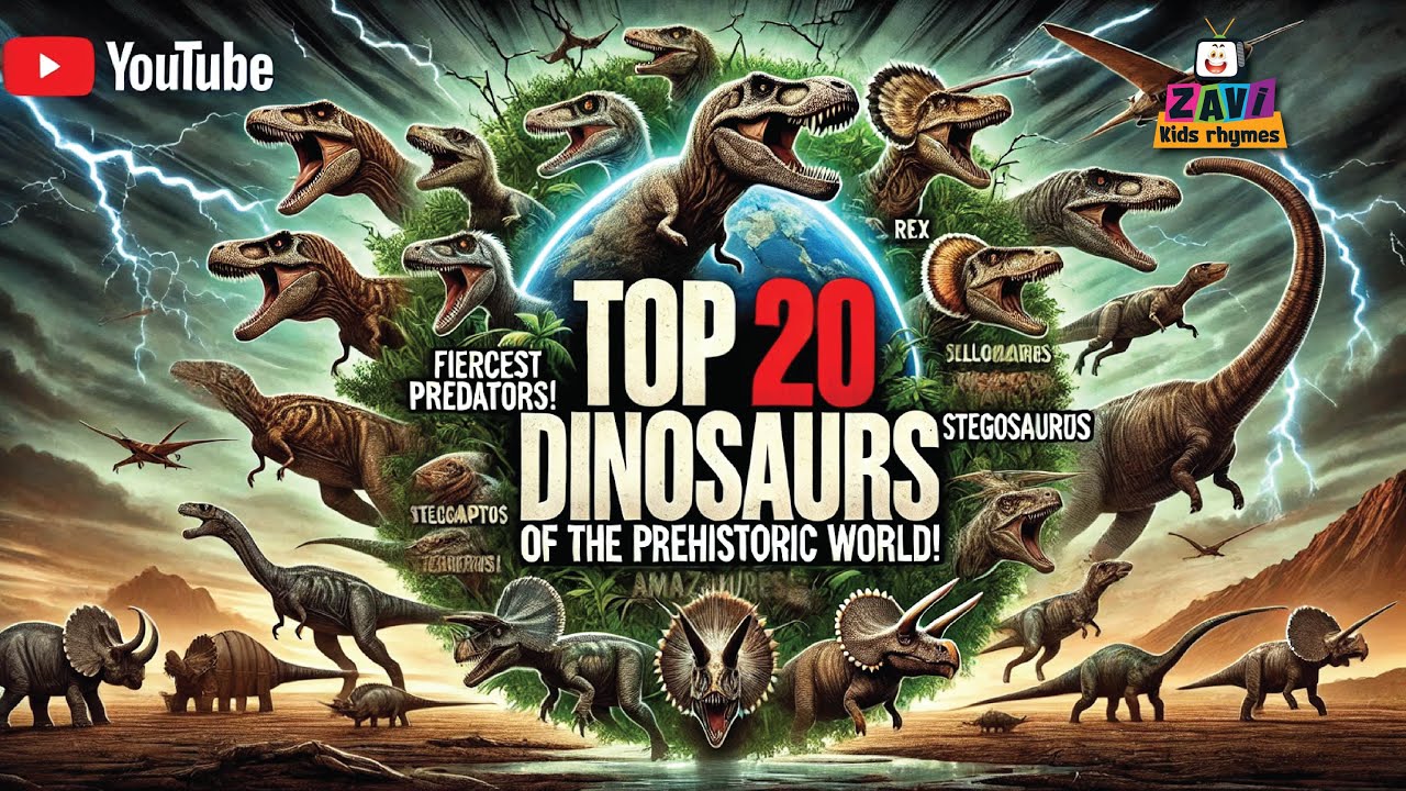 "Top 20 Dinosaurs of the Prehistoric World | Ultimate Dino Adventure ...