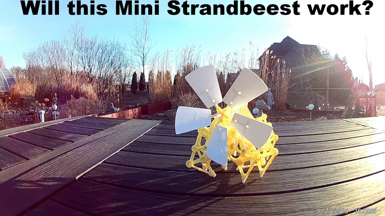 Mini Strandbeest (wind walker) time lapse - YouTube