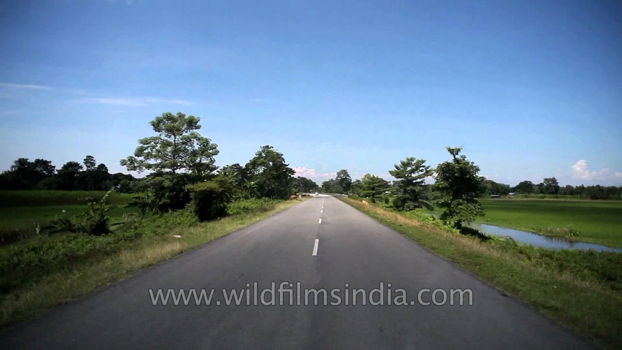 Driving across the wide Assam plains en route Arunachal - YouTube