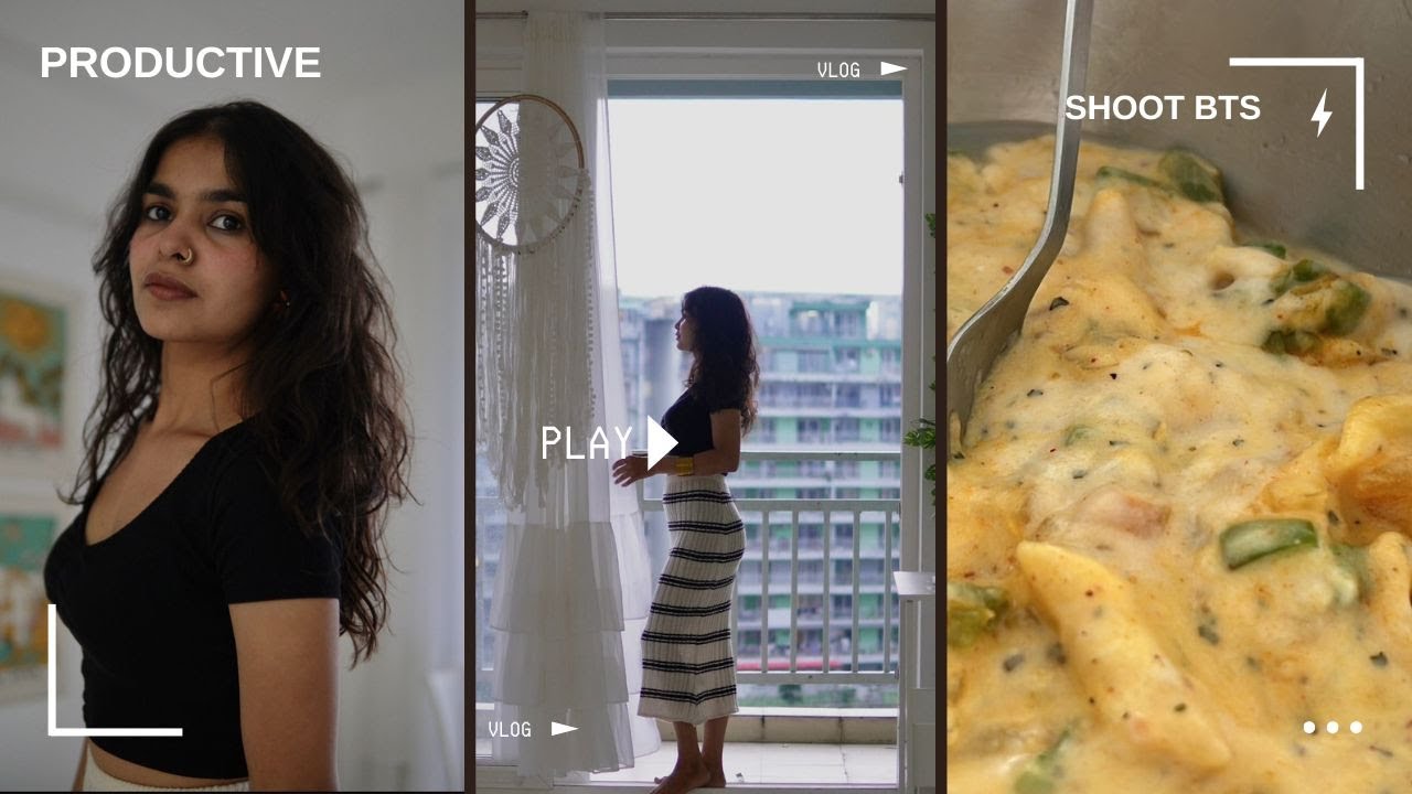 Saturday video journal | vlog 6 | shoot + BTS + Recipe + Gym session + productive RESET - YouTube