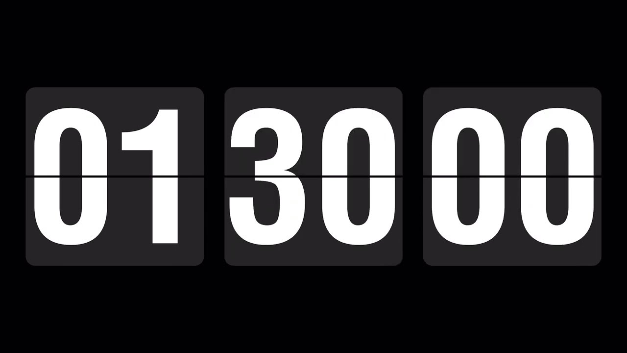 1 hour 30 minute countdown, Timer & alarm flip clock. - YouTube