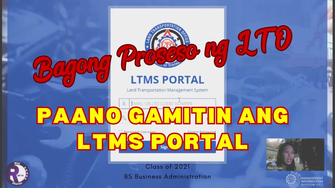 BAGONG ONLINE PROCESS NG LTO | LTMS O Land Transportation Management ...