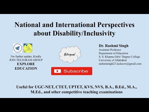 National and International Perspectives about Disability/Inclusivity ...