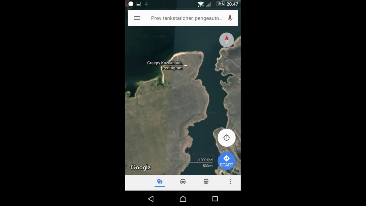 Creepy pentagram on google maps - YouTube
