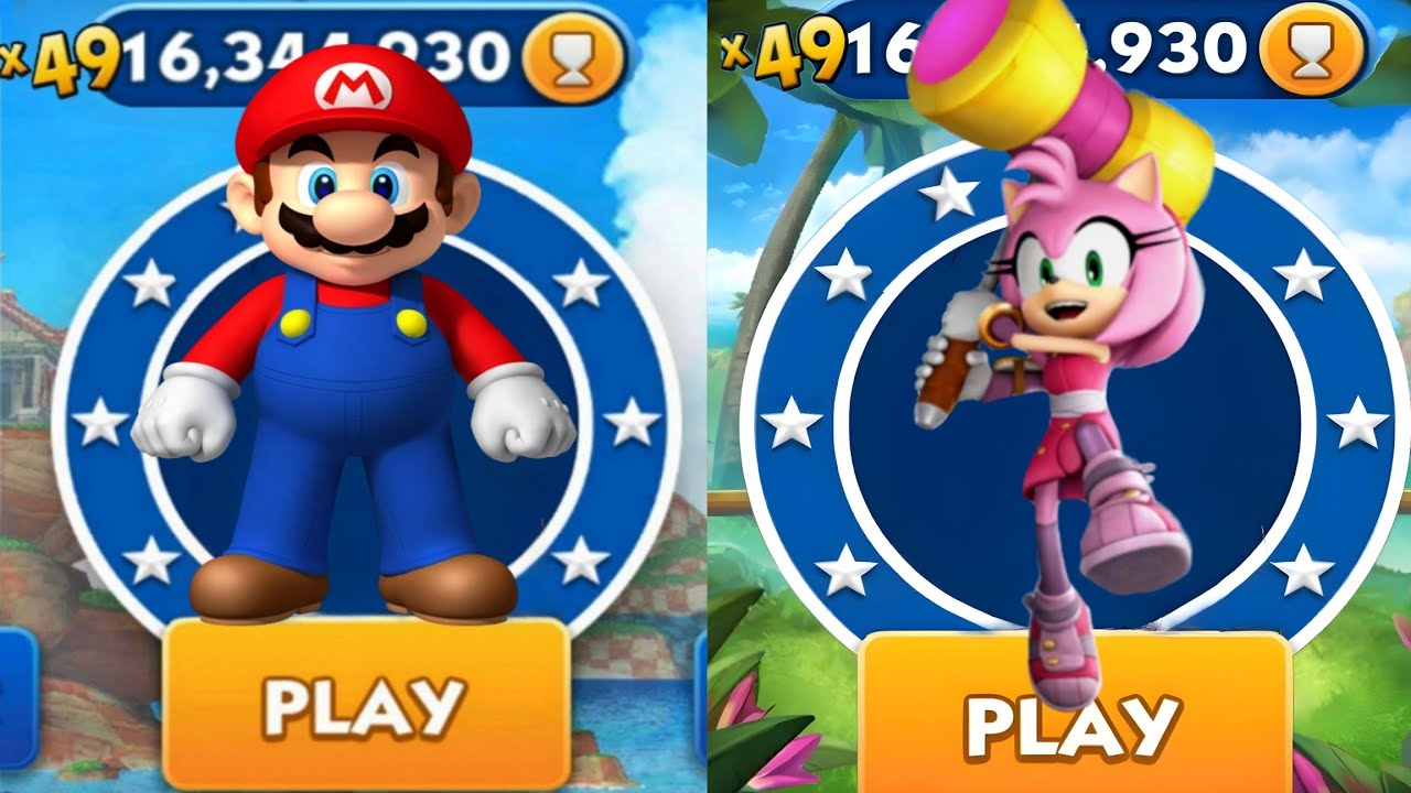 Sonic Dash - Mario Run VS Sport Amy _ Movie Sonic vs All Bosses Zazz ...