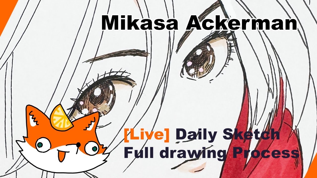 Full Drawing Process of Mikasa Ackerman - YouTube