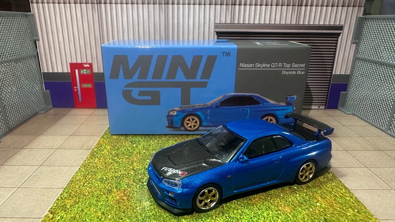 MINI GT #531 1/64 Nissan Skyline GT-R (R34) Top Secret Bayside Blue ...