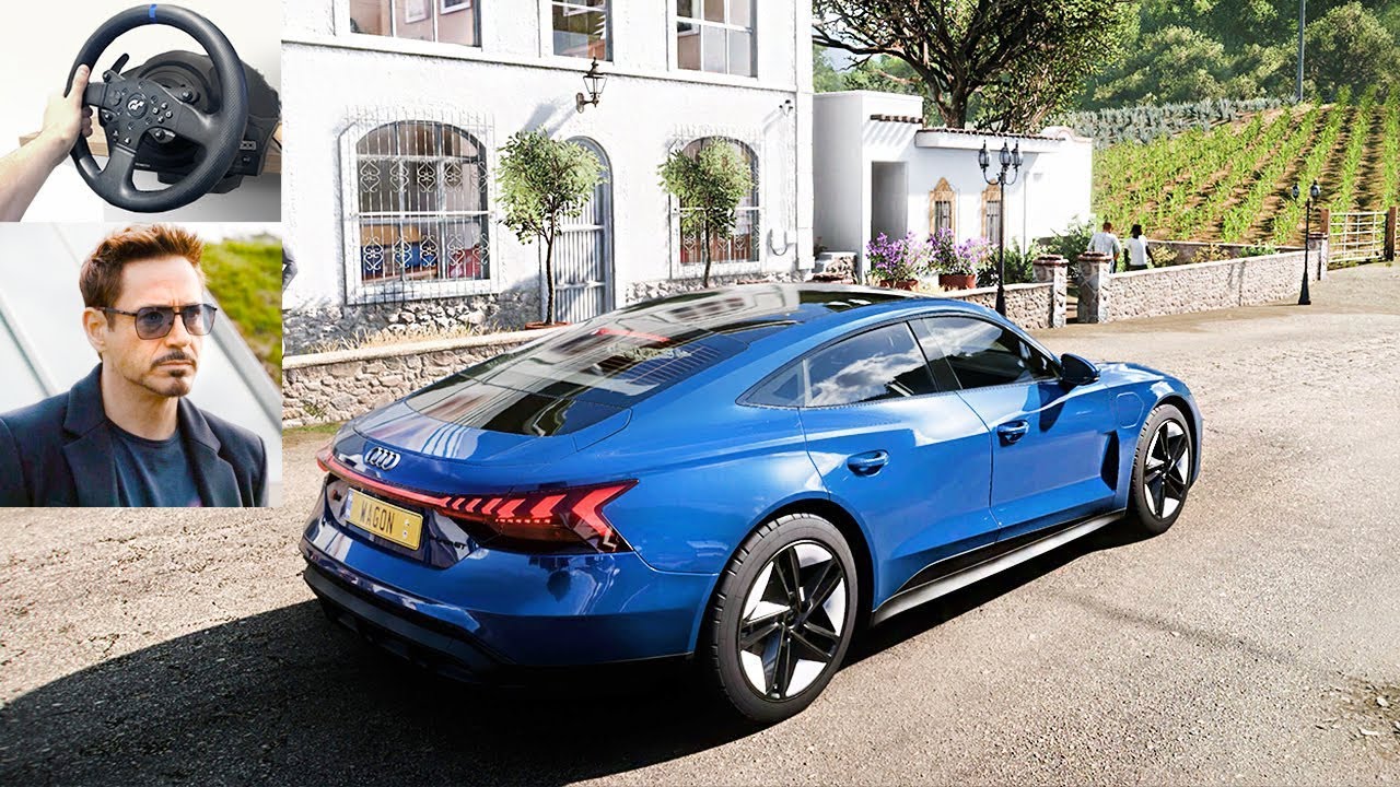 Driving IRON MAN's Tony Stark Car Audi RS e-Tron Thrustmaster T300RS 4k ...