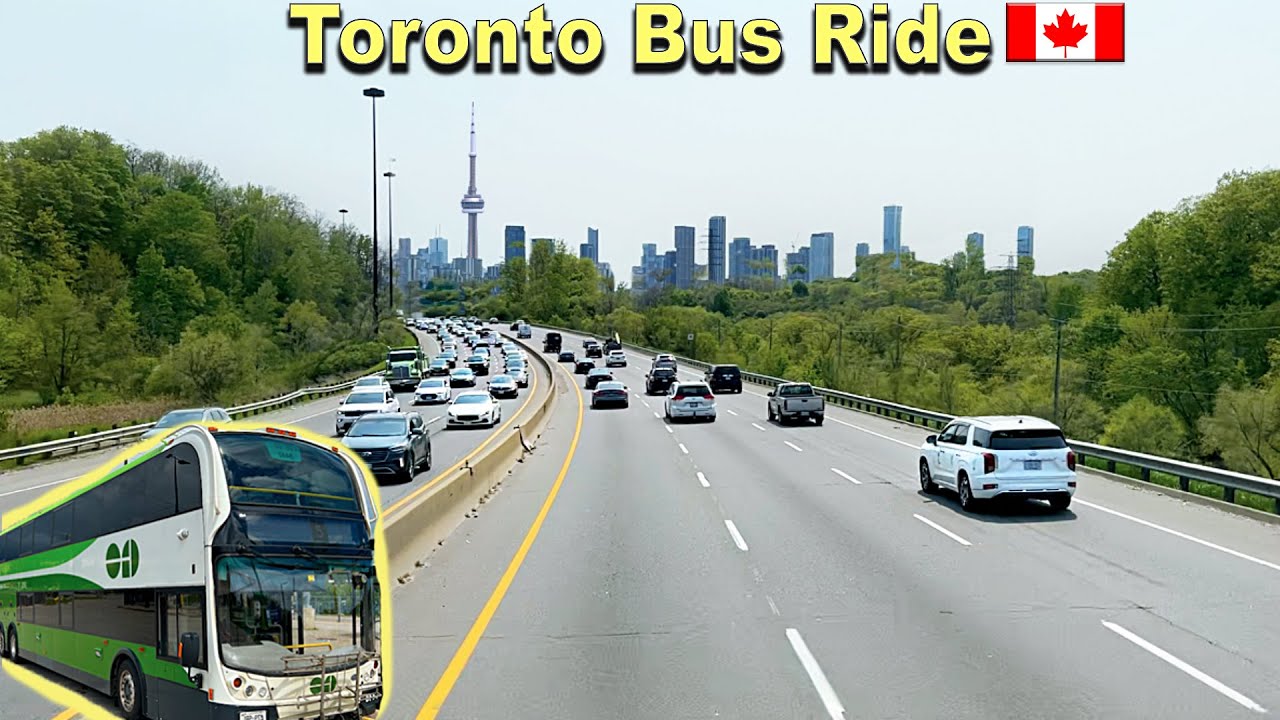 Toronto Double Decker GO BUS Ride from Aurora | Top Deck POV Highway ...