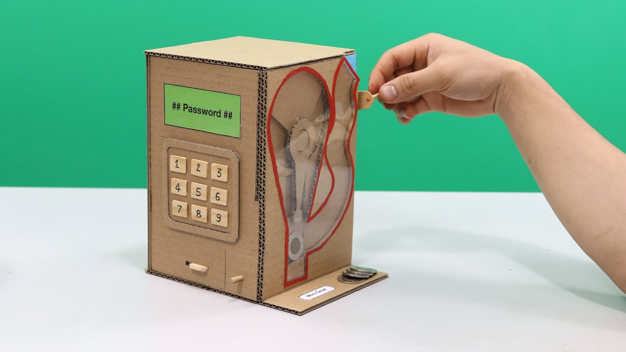 How to make Cardboard Coin Saving BOX - YouTube
