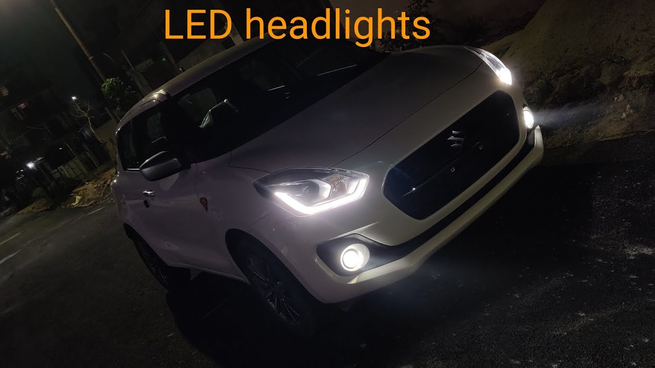 modified swift Lxi to zxi+ converted... headlight and fog lights ...