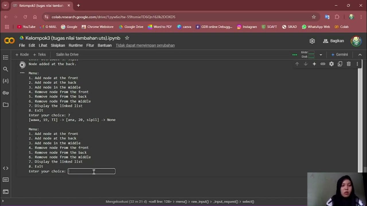 Tugas Struktur data (Linked List) - YouTube