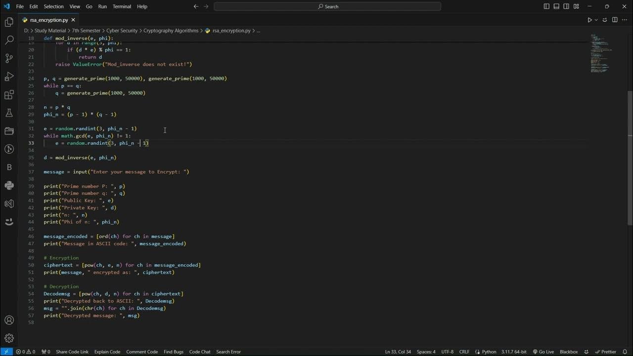 RSA Encryption & Decryption: Explained with Python | Cyber Security Project - YouTube