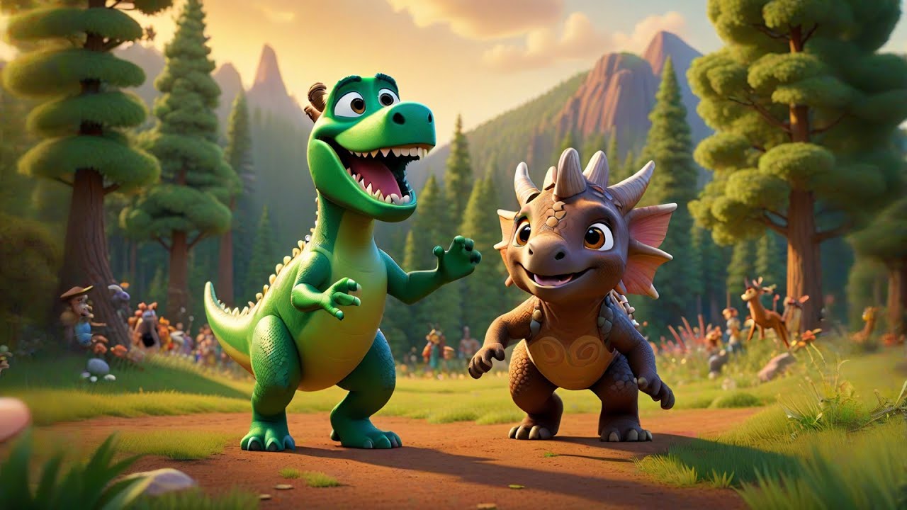 Four Little Dinosaurs Stomp and Roar | Dinosaur Song for Kids | Fun ...