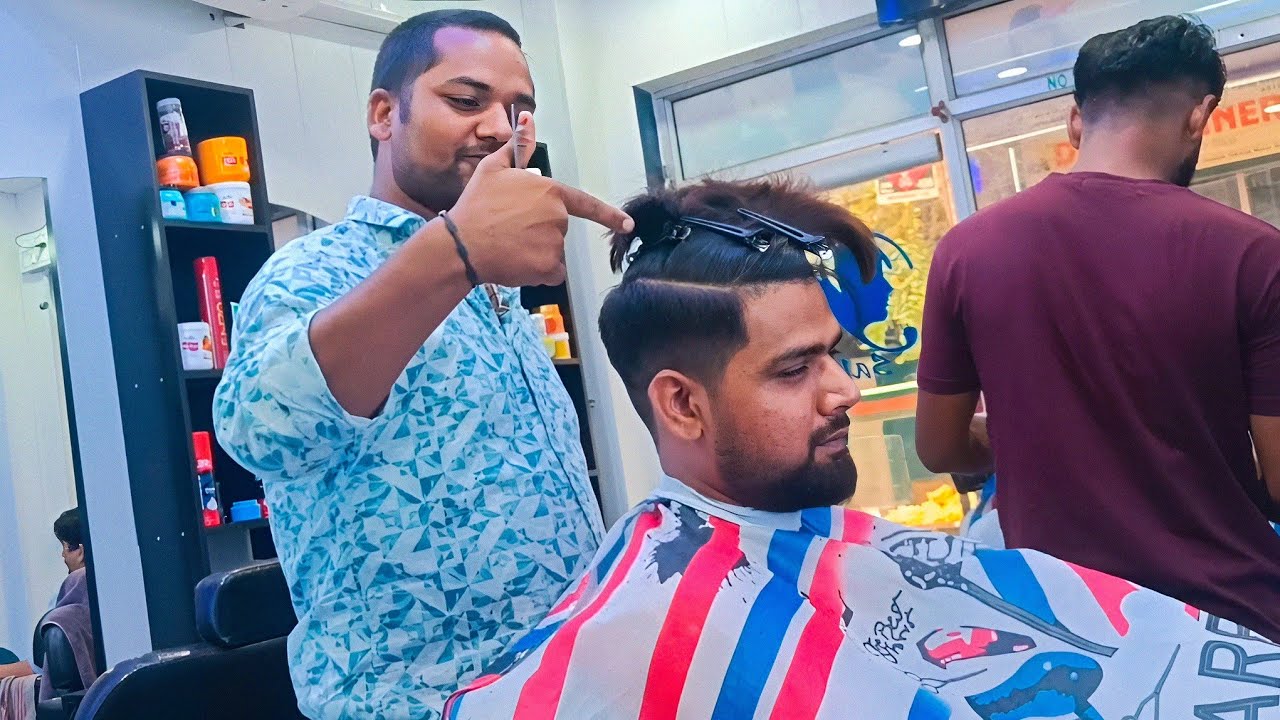 Hair cutting style ️ Talented barbar cut style || Beard cut style ...