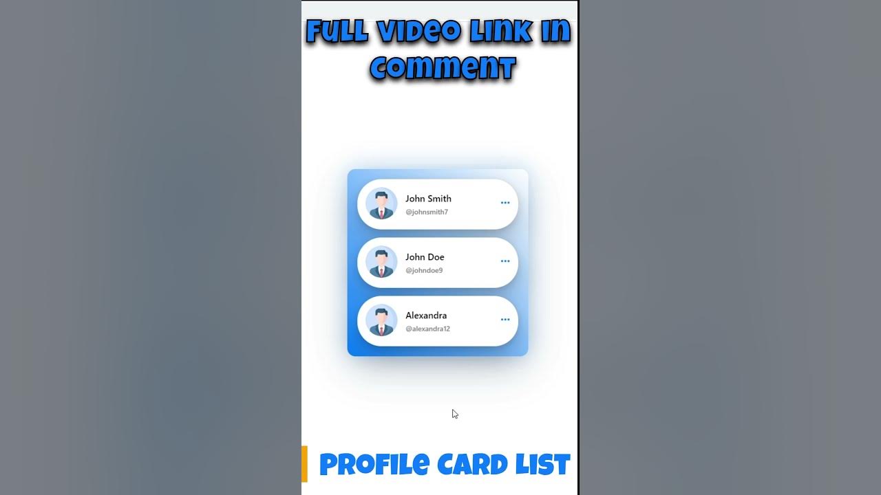 User Profile List using HTML & CSS | #profile #profilecard #html #css ...