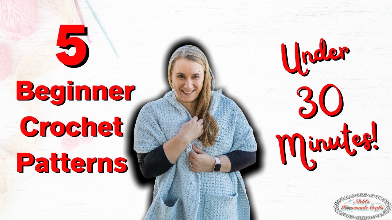 5 BEGINNER CROCHET PATTERNS in under 30 Minutes! - YouTube