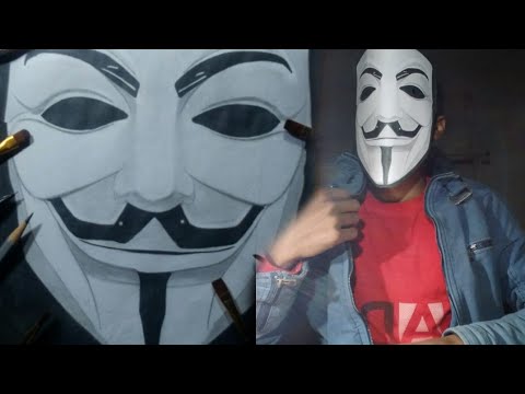 how to draw a hacker mask - YouTube