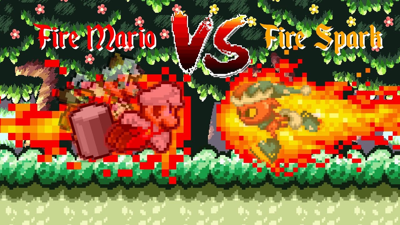 Fire Mario VS Fire Spark (SN Sprite Animation) - YouTube