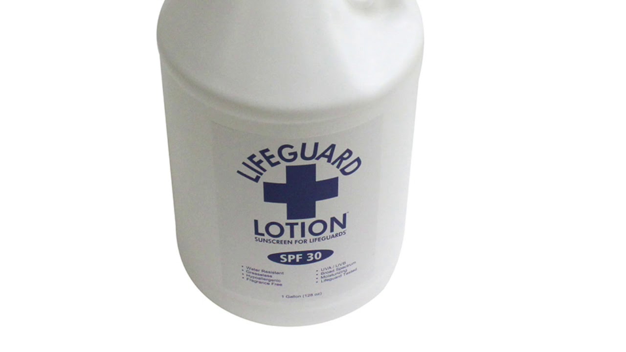 Lifeguard Lotion™ SPF-30 Sunscreen, 128 oz (Round Bottle) - YouTube