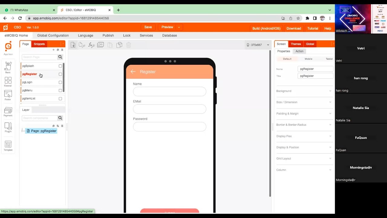 eMOBIQ Challenge Webinar 2023: Completion of App,Add Business Logic, Debug, Compile, Publish ...
