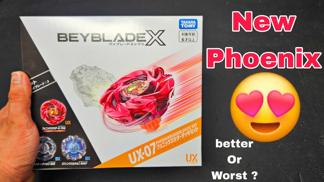 UX 07 Phoenix Rudder Beyblade X Bey Unboxing And Review | Better Than ...