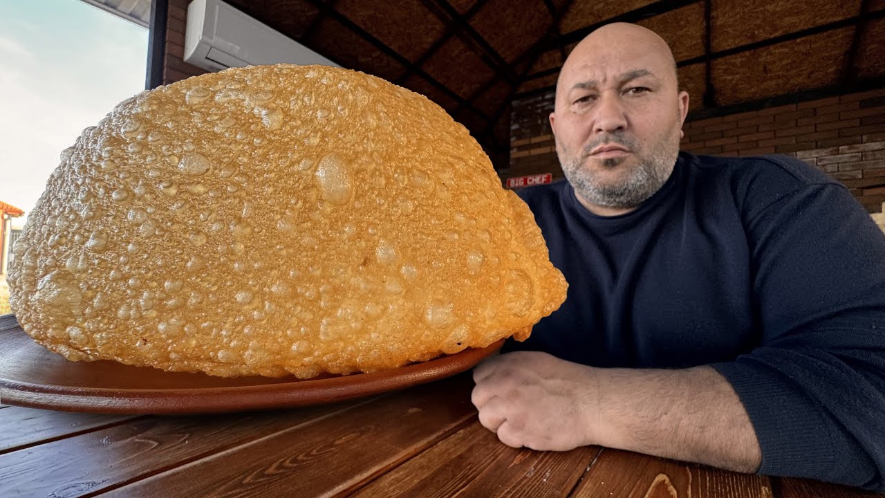 See the Giant Cheburek Recipe! - YouTube