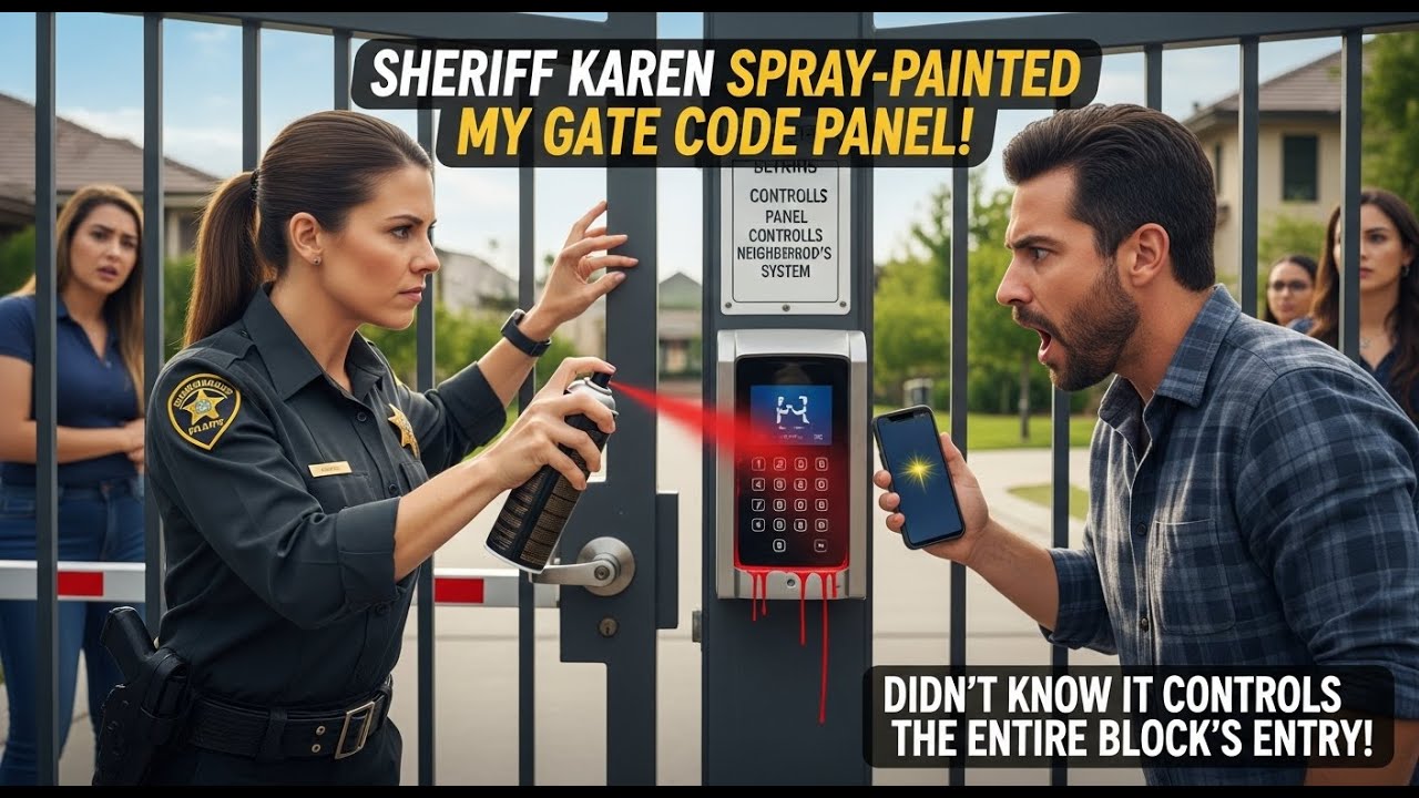 Sheriff Karen Spray Painted My Gate Code Panel Didn’t know it controls ...