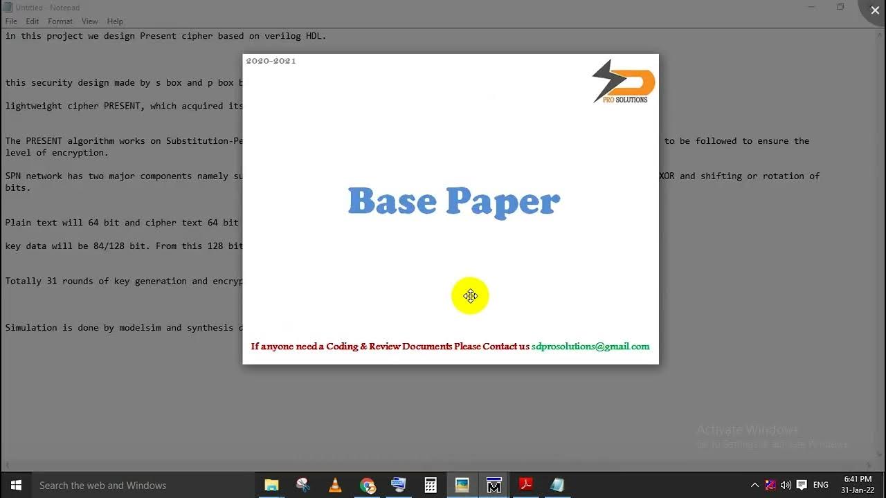 FPGA implementation of present algorithm with improved security|best 2022 vlsi project ...