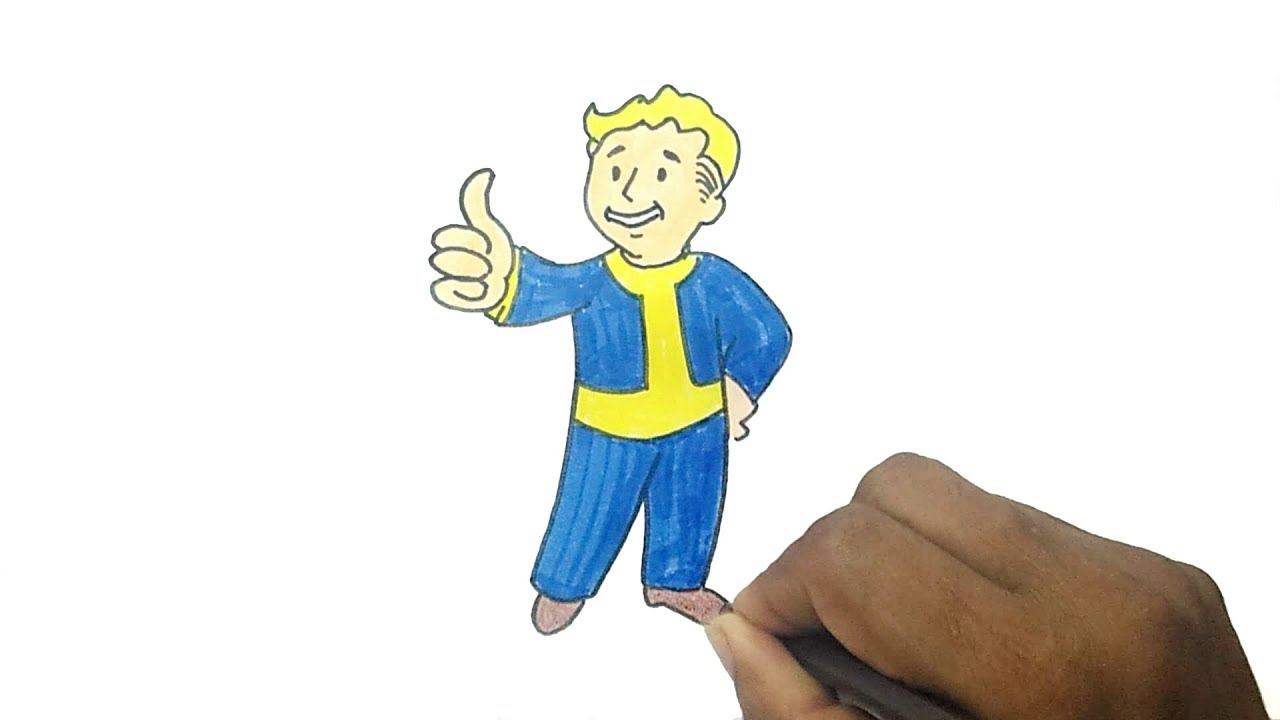 How to Draw Vaultboy from Fallout 4 - YouTube