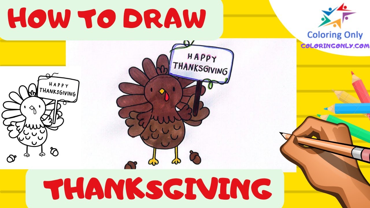 How to Draw thanksgiving in 5 minutes - Step-by-Step Drawing Guide ...