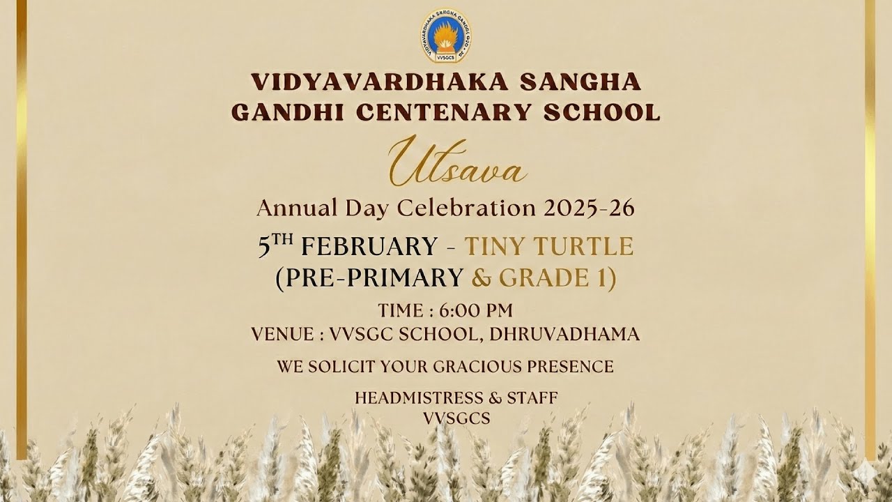 UTSAVA 2026: Annual Day 1 Celebration at VVSGCS - YouTube