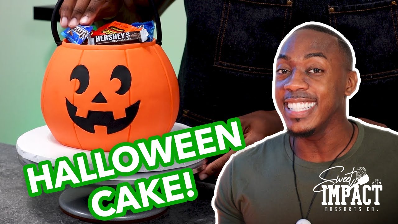 Trick or Treat Bucket Halloween CAKE | The Sweet Impact - YouTube