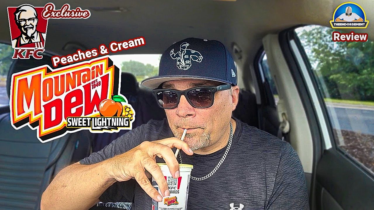 KFC® Mtn Dew® Peaches & Cream Sweet Lightning Review! 🍑🥛🗲 | KFC ...