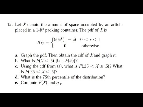 [Math] Let X denote the amount of space occupied by an article placed ...