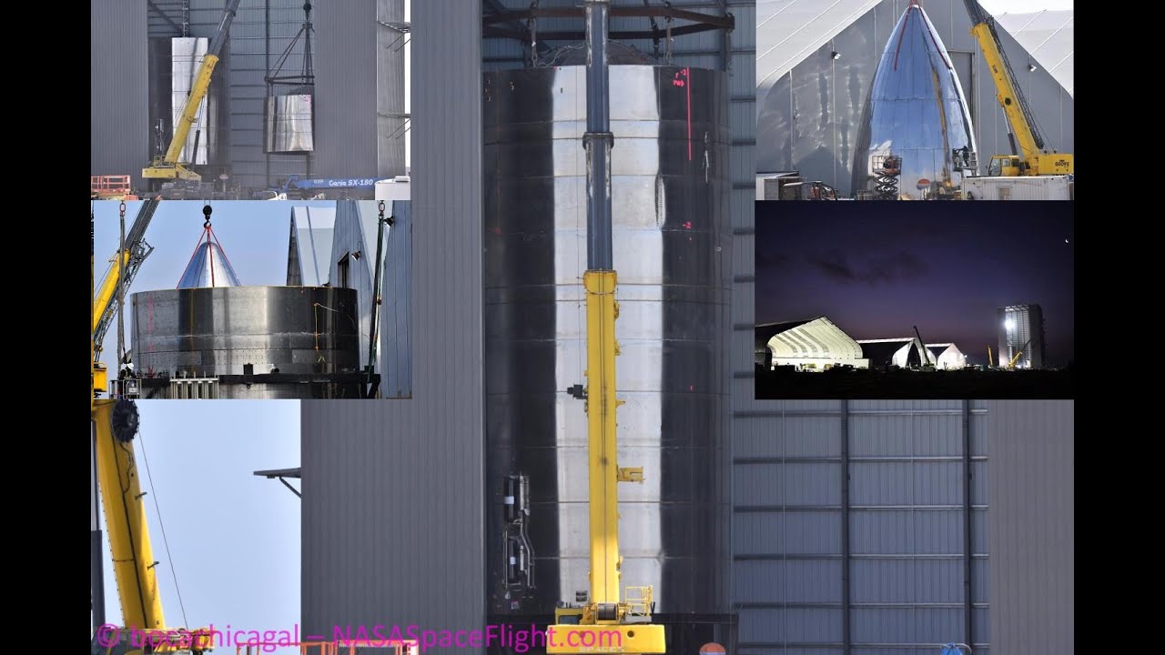 SpaceX Boca Chica - Starship SN3 Stacks Another Section - YouTube